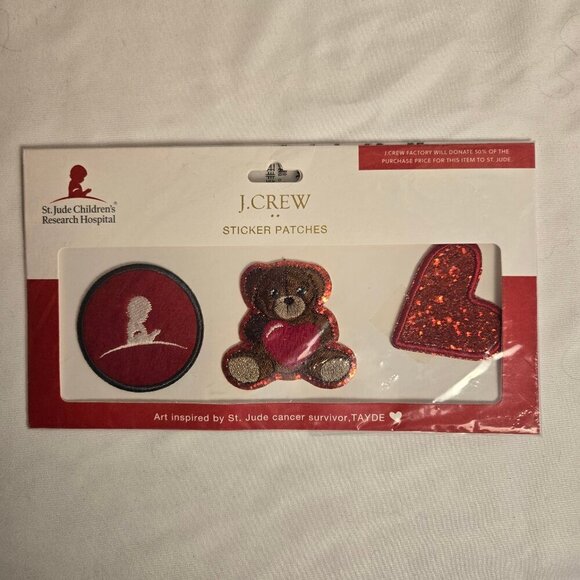 J. Crew | Accessories | J Crew Sticker Patches Teddy Bear Heart St Jude ...